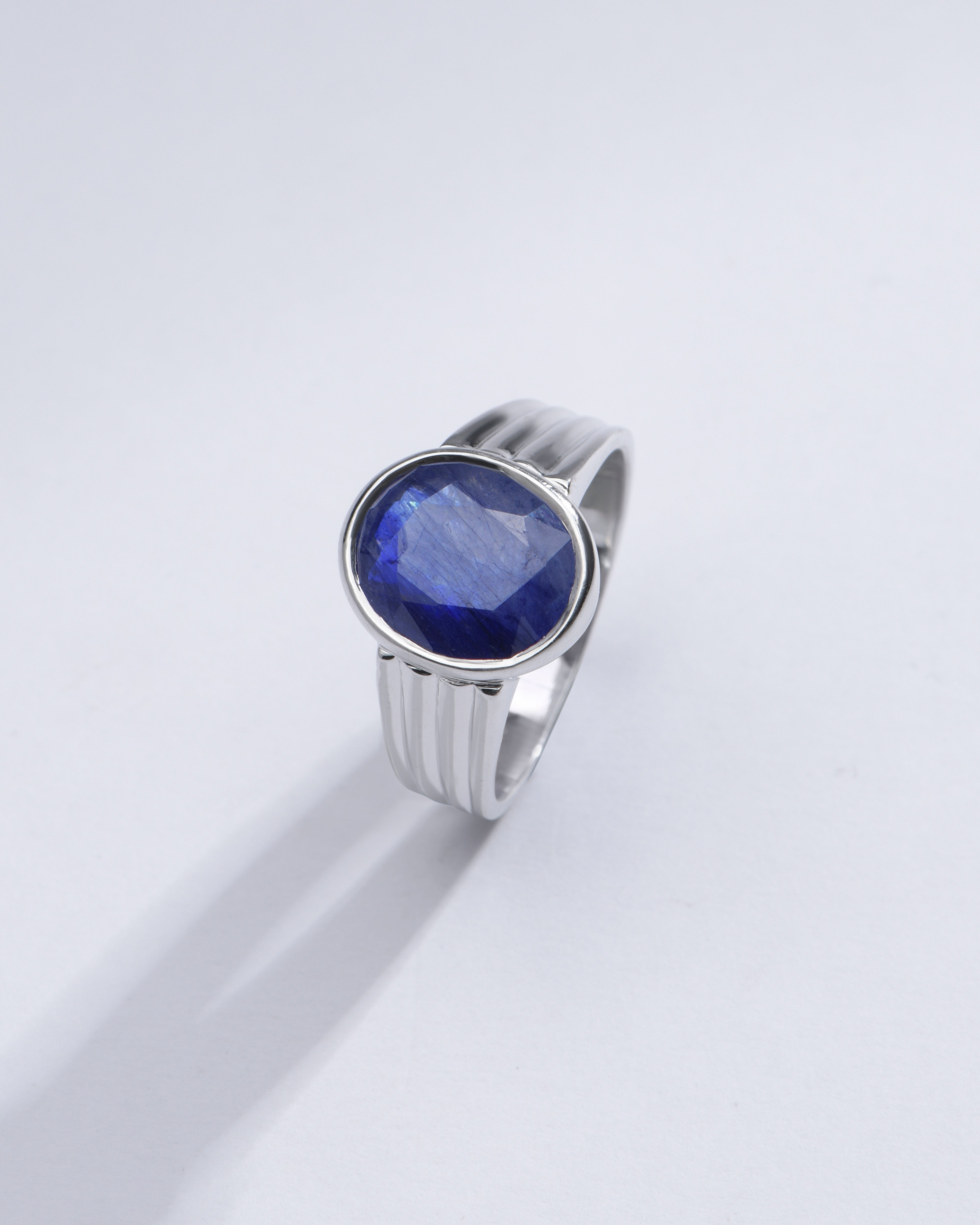 Vintage Blue Sapphire (Neelam) Ring in 925 Sterling Silver - Shakti ...
