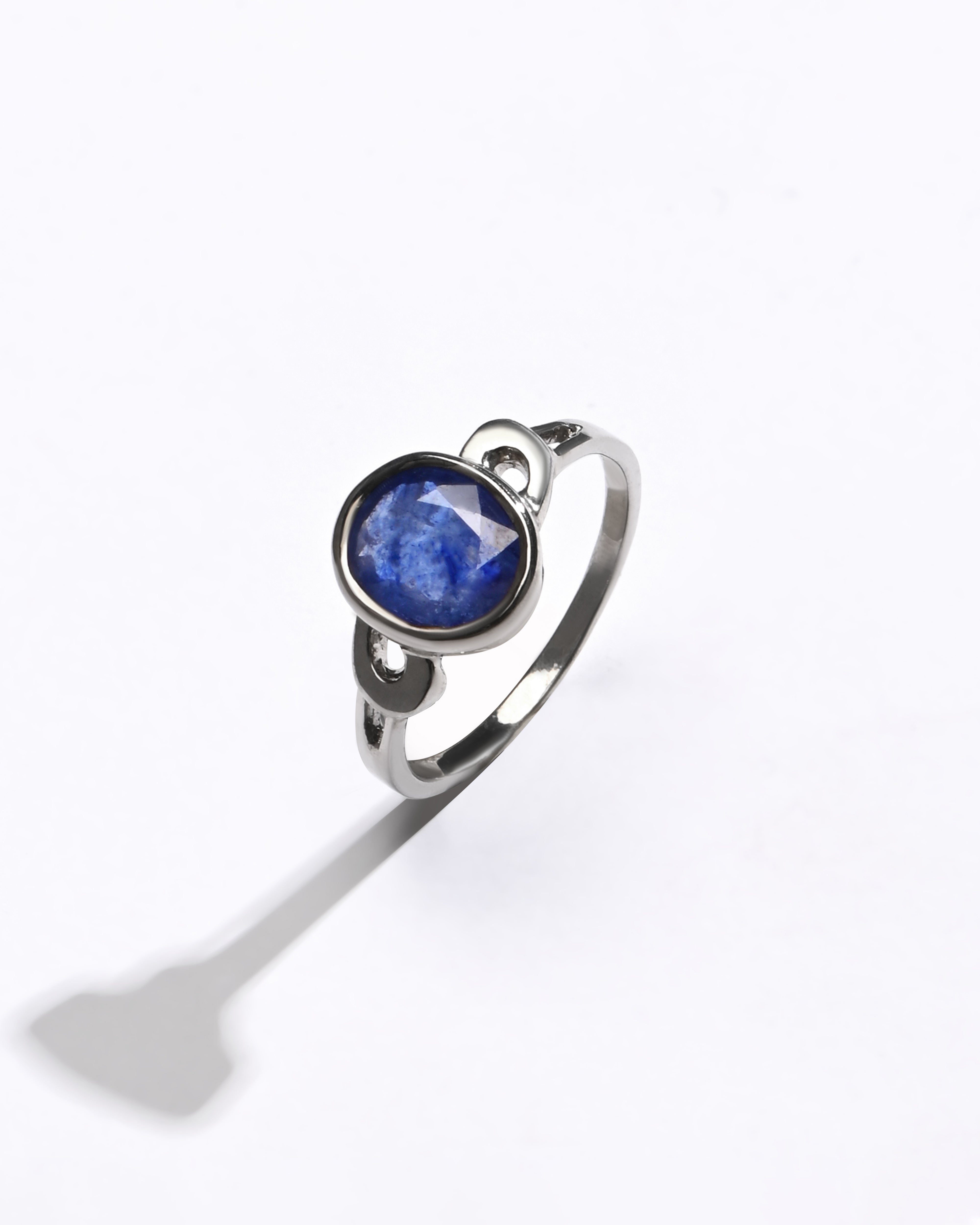 Signature Blue Sapphire (Neelam) Ring in 925 Sterling Silver - Shakti ...