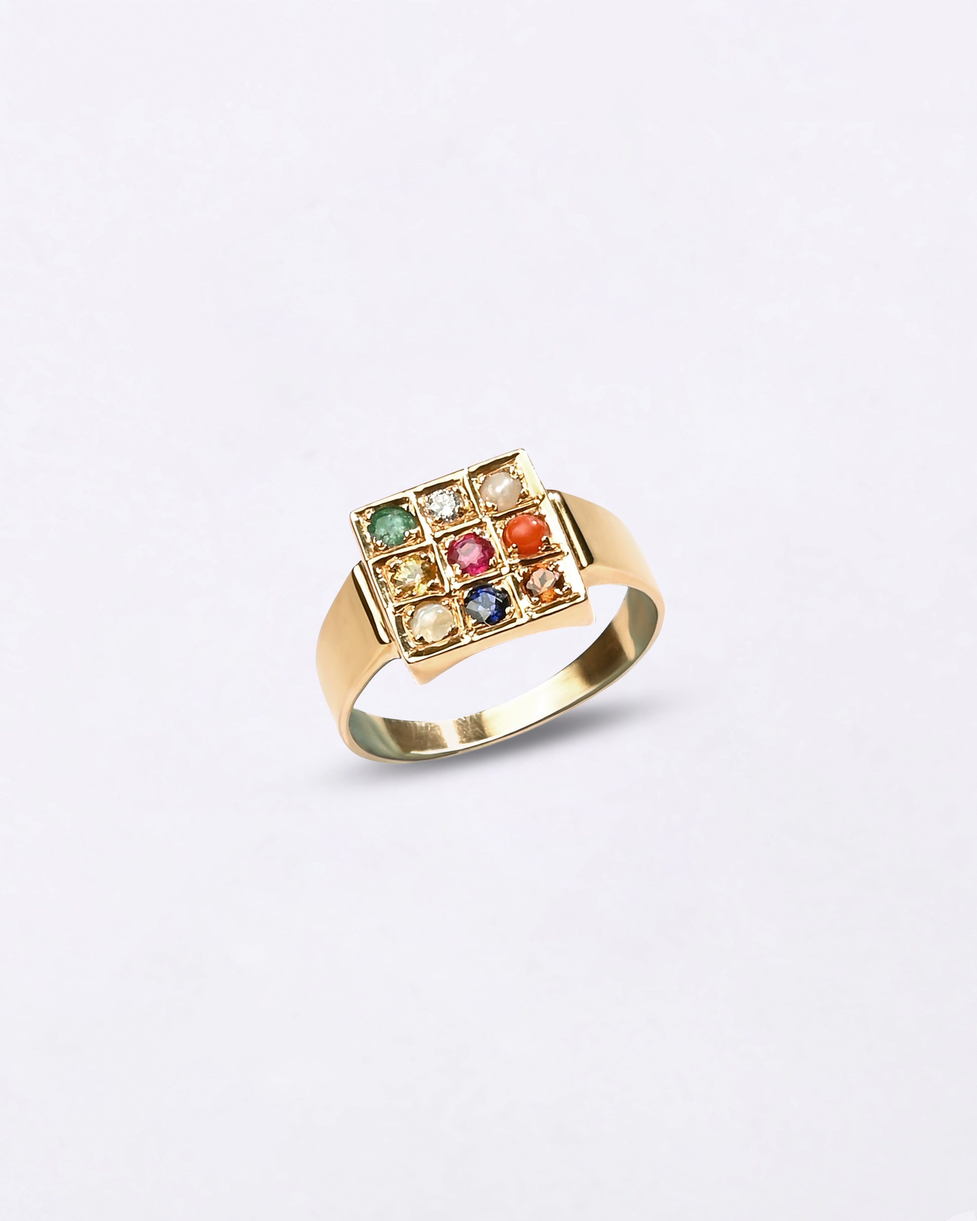 Titan Navratna (Navgrah) Ring in Gold – Myra Gems